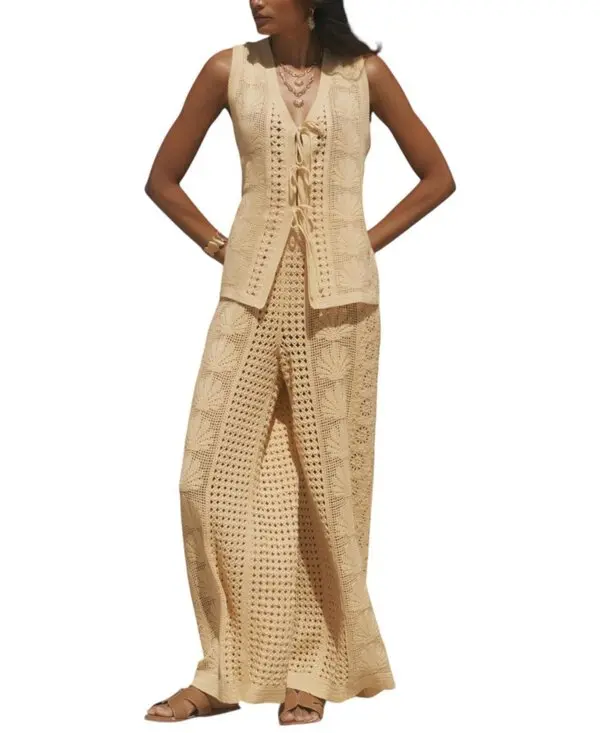 Mint Velvet Crochet Knit Trousers