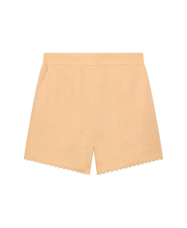 Mint Velvet Linen Scallop Hem Shorts