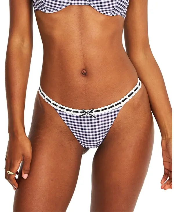 MISS CIRCLE Genevia Gingham Bikini Bottom - Blue