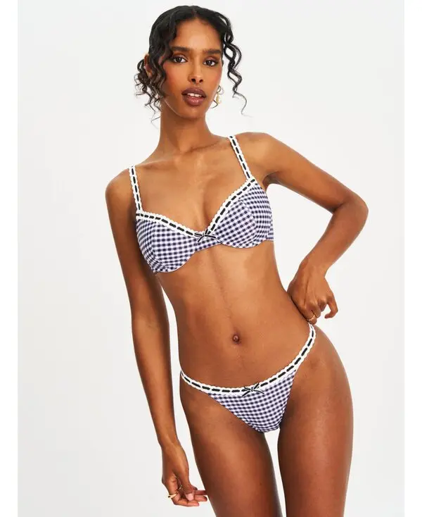 MISS CIRCLE NEW YORK Genevia Gingham Bikini Bottom