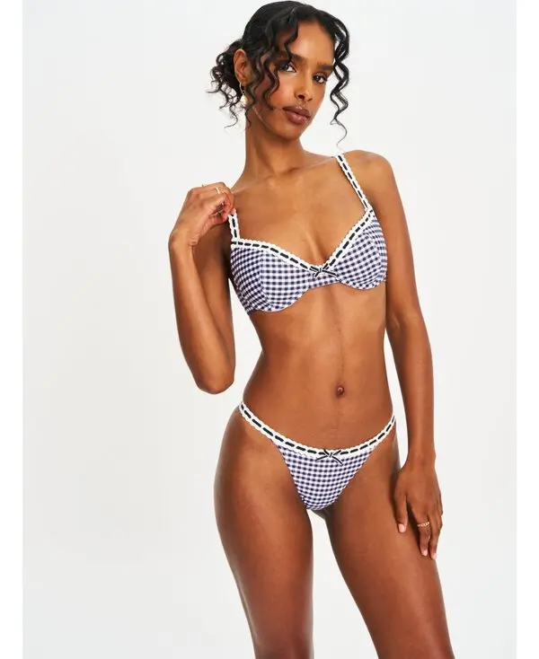 MISS CIRCLE NEW YORK Genevia Gingham Bikini Bottom