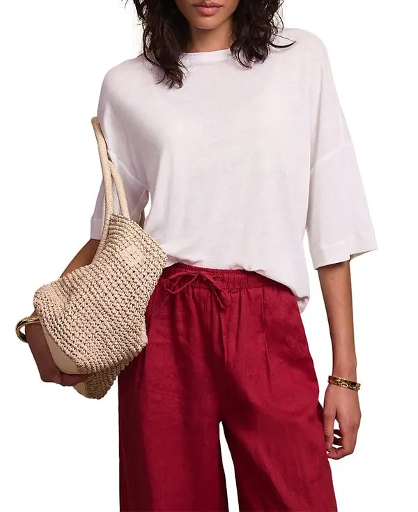 Mint Velvet Linen Blend Boxy T-shirt