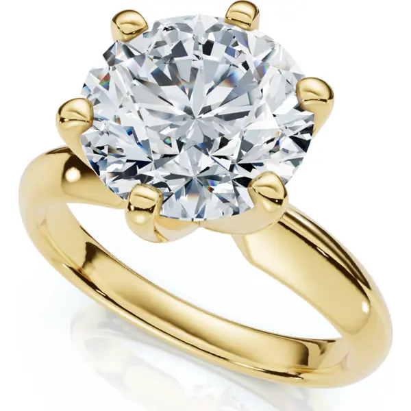 BLISS DIAMOND 2 1/2 Carat Lab Grown Diamond Solitaire Ring - 14k Yellow Gold