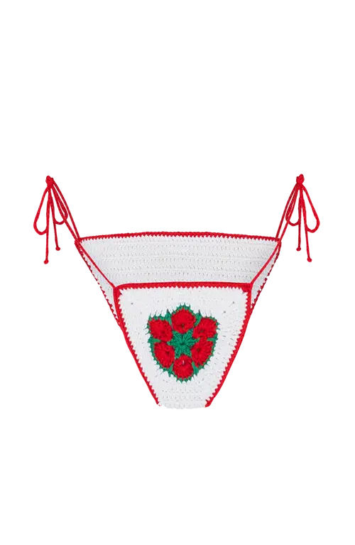 BRUNNA.CO The Poppy Crochet Bikini Bottom - Red