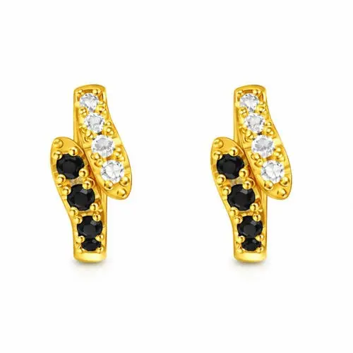 DONATELLO GIAN Split Pavé Huggie Hoop Earrings