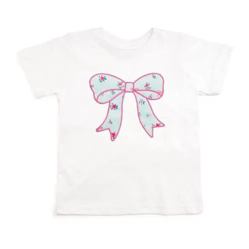 SWEET WINK Floral Bow Patch T-shirt - White