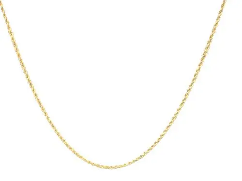 ANCONA JEWELRY 14k Diamond Cut Rope Chain 2.2mm 18in Necklace - Yellow Gold