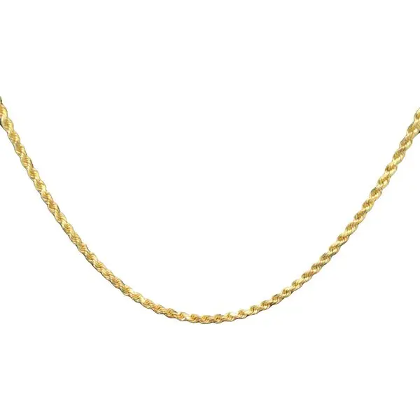 ANCONA JEWELRY 14k Diamond Cut Rope Chain Necklace - Yellow Gold