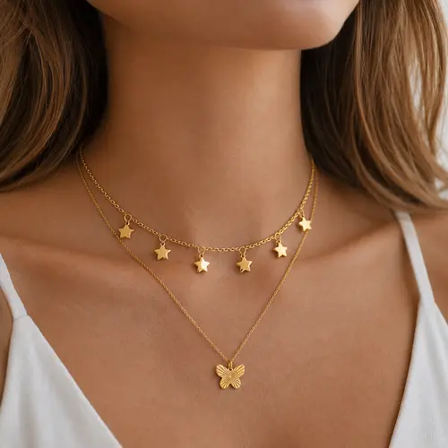 DONATELLO GIAN Flashed Star Choker Necklace
