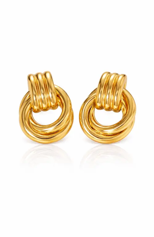 KELLERY Sculptural Knot Drop Earrings - Gold
