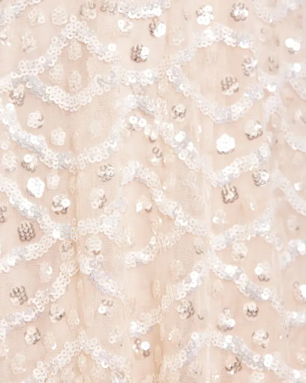 NEEDLE & THREAD Deco Dot Gloss Ankle Gown - Cream