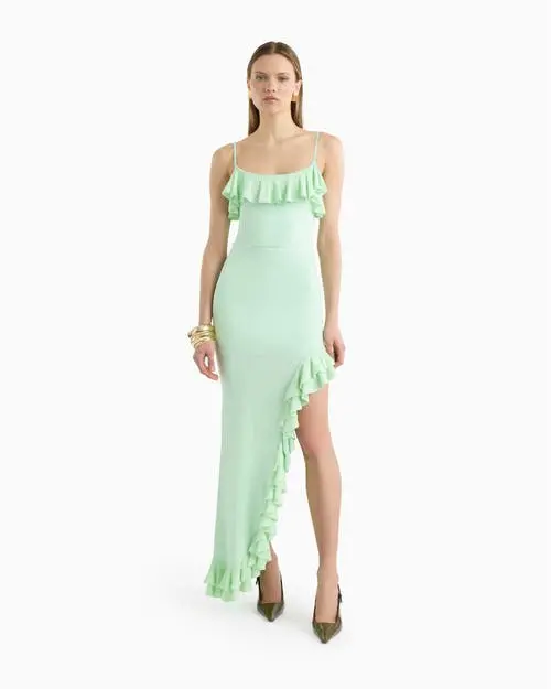 DODIEE Kelly Ruffle Midi Skirt - Misty Jade
