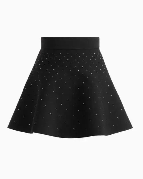 DODIEE Elodie Jeweled Flare Mini Skirt