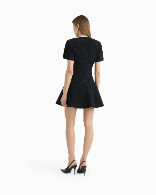 DODIEE Elodie Jeweled Flare Mini Skirt