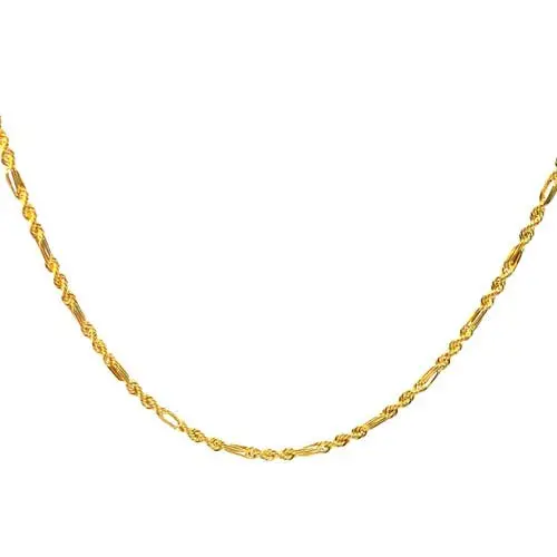 ANCONA JEWELRY 14k Saguaro Finish Rope Chain 2.5mm Necklace - Yellow Gold