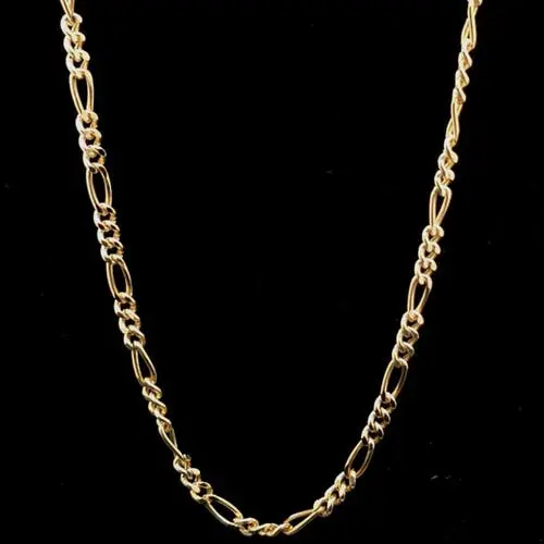 ANCONA JEWELRY 14k Figaro Link 4mm 22in Chain Necklace - Yellow Gold