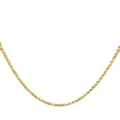 ANCONA JEWELRY 14k Diamond Cut Rope Chain Necklace - Yellow Gold