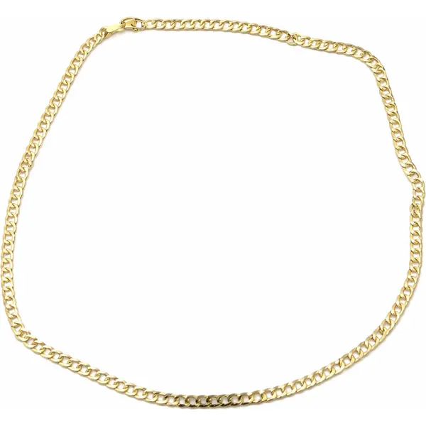 ANCONA JEWELRY Plain Curb Chain Necklace - Yellow Gold