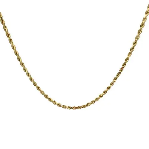 ANCONA JEWELRY 14k Diamond Cut Rope Chain Necklace - Yellow Gold