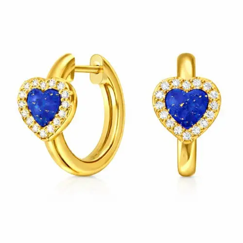 DONATELLO GIAN Heart Huggie Hoop Earrings - Gold