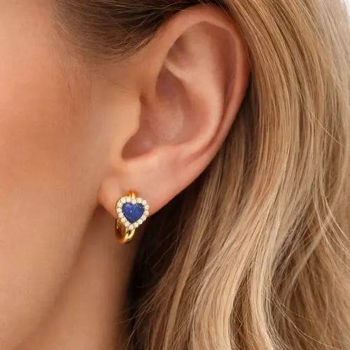 DONATELLO GIAN Heart Huggie Hoop Earrings