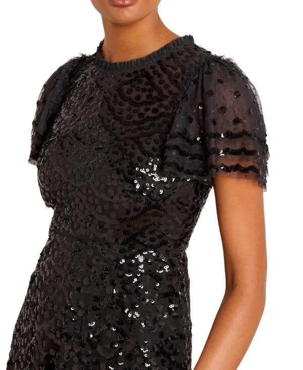 NEEDLE & THREAD Deco Dot Ankle Gown - Graphite
