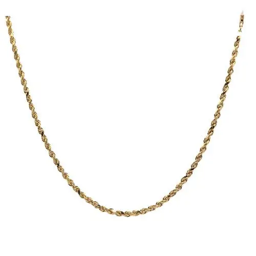 ANCONA JEWELRY 14k Diamond Cut Rope Chain Necklace - Yellow Gold