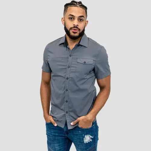 COALATREE Switchback Short-sleeve Shirt - Gray