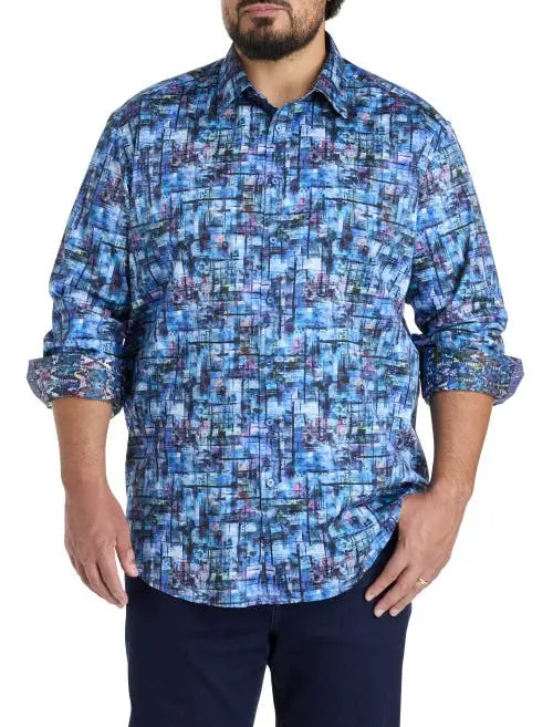 ROBERT GRAHAM BY DXL Big & Tall Abstract Print Sport Shirt