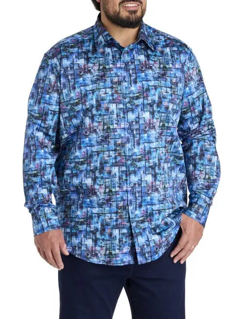 ROBERT GRAHAM BY DXL Big & Tall Abstract Print Sport Shirt
