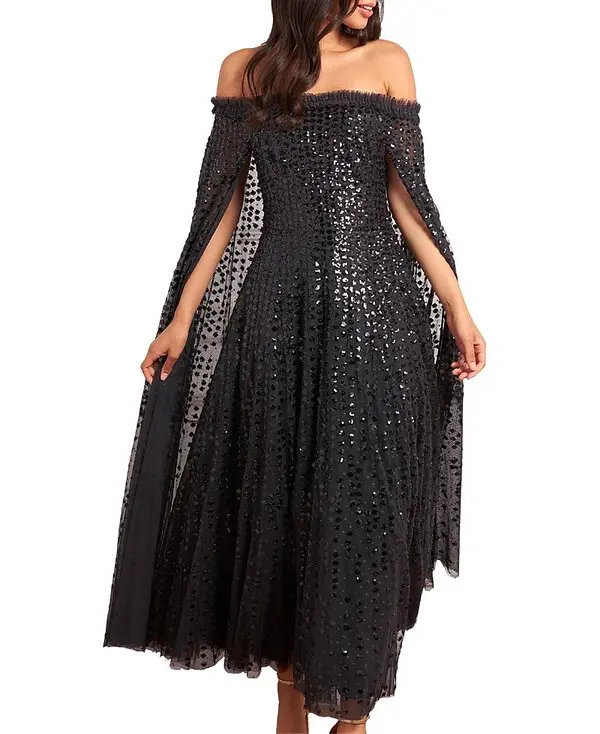 NEEDLE & THREAD Raindrop Cape Ankle Gown