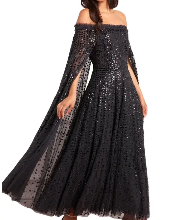 NEEDLE & THREAD Raindrop Cape Ankle Gown