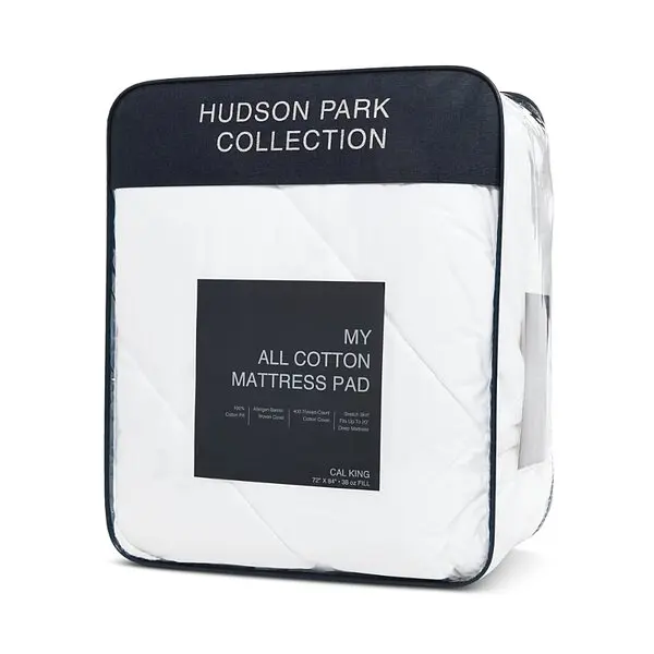 HUDSON PARK COLLECTION My All Cotton Mattress Pad, California King Exclusive - White
