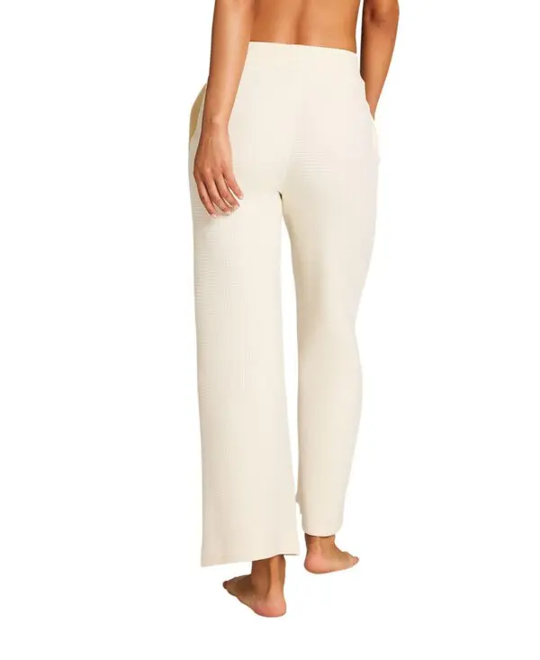 NEGATIVE Waffle Knit Cropped Track Pant - Cream