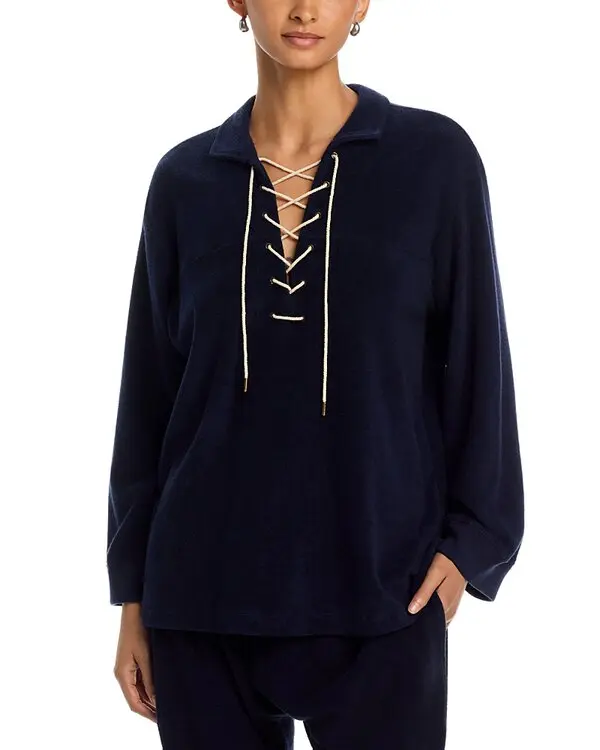 The Great. The Micro Terry Lace Up Tunic