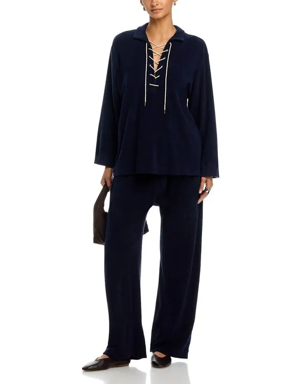 The Great. The Micro Terry Lace Up Tunic
