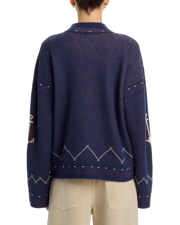 The Great. The Fisherman Lace Up Pullover Sweater