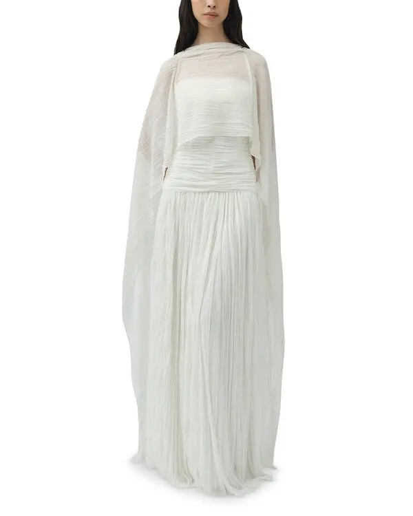 Simkhai Crinkle Jersey Bustier Gown With Cape