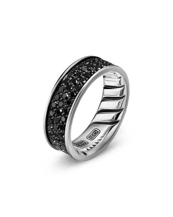 David Yurman Streamline Band Ring With Black Diamonds