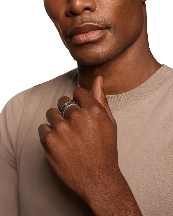 David Yurman Streamline Band Ring With Black Diamonds