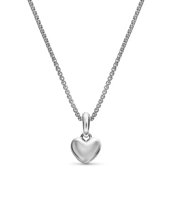 David Yurman Petite Puffy Cable Heart Necklace