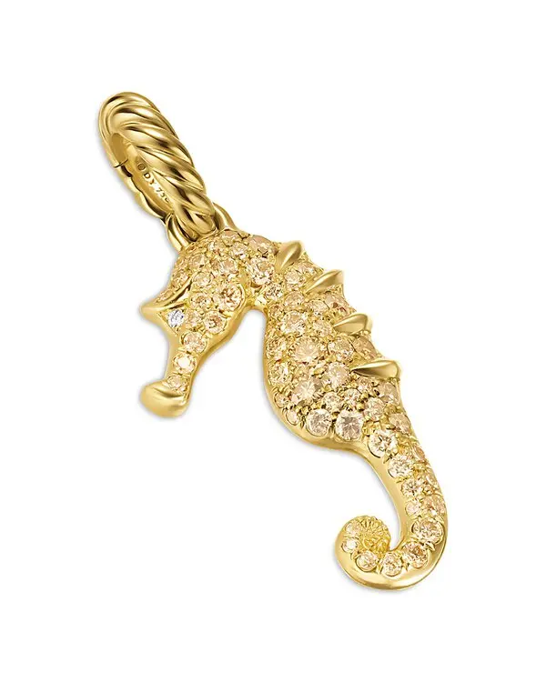 David Yurman Seahorse Amulet In 18k Yellow With Diamonds - Gold