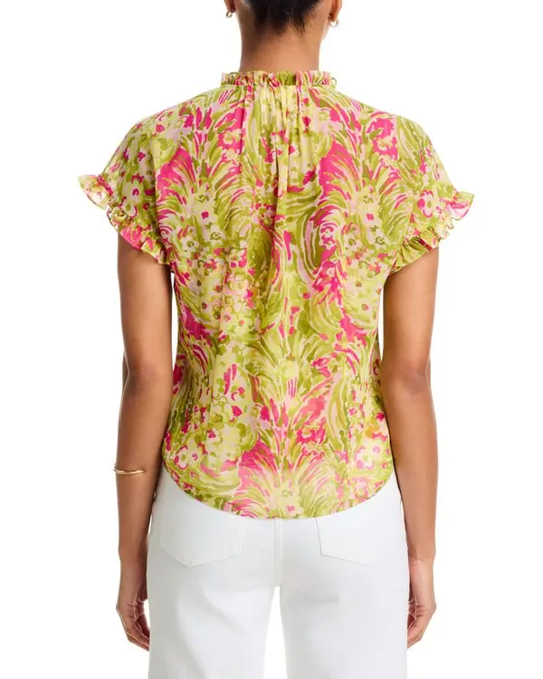 Cinq À Sept Daisy Swirl Jenise Top - Pink Amethyst Multi