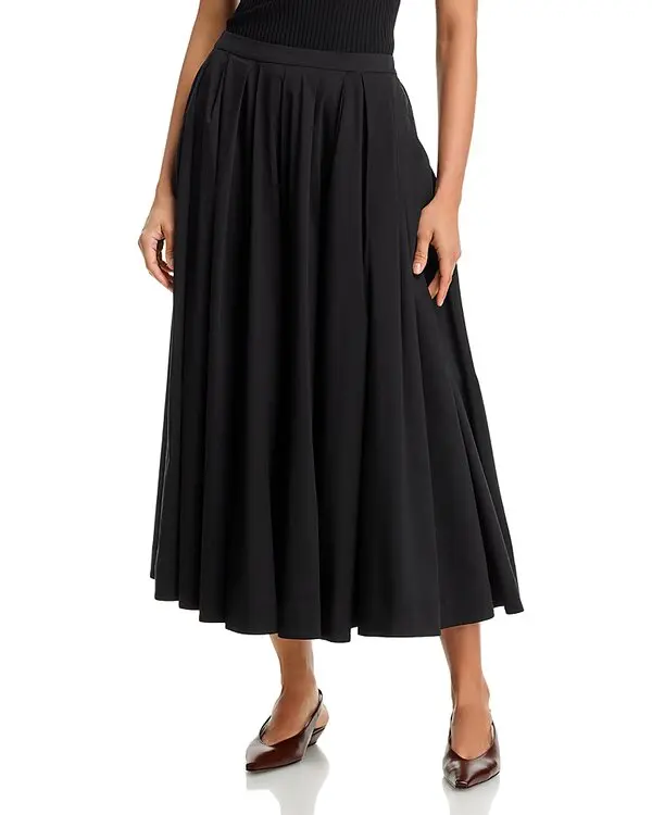 Cinq À Sept Doran Pleated Midi Skirt - Black