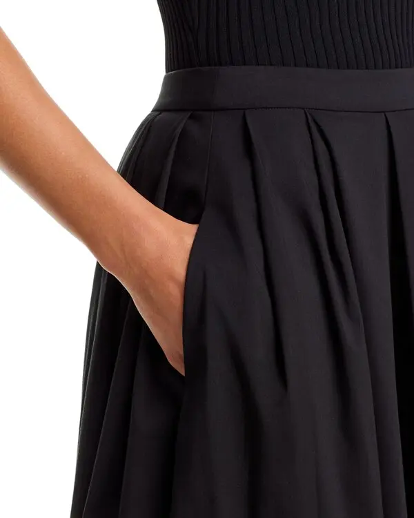 Cinq À Sept Doran Pleated Midi Skirt - Black