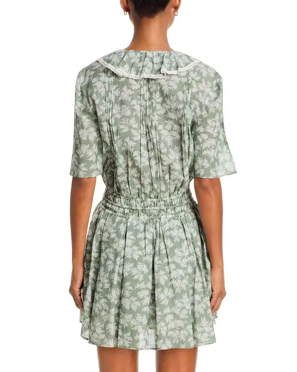 Veronica Beard Gallagher Floral Print Ruffled V-neck Dress
