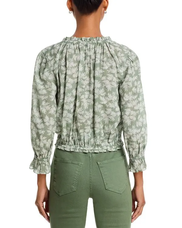 Veronica Beard Floral Print Cotton Blend Top