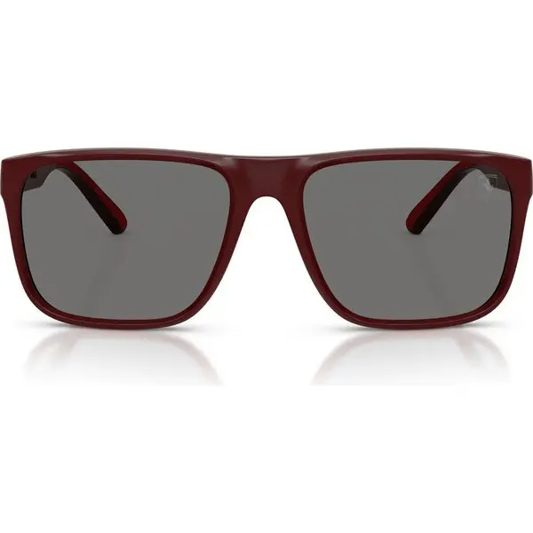 SCUDERIA FERRARI 59mm Polarized Square Sunglasses - Bordeaux Matte/polar Grey