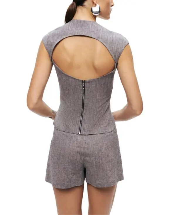 NOCTURNE Button Detailed Linen Blend Skort