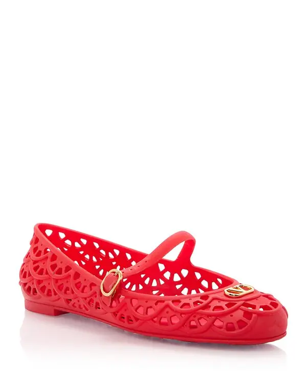 Valentino Garavani Embellished Ballet Flats - Red